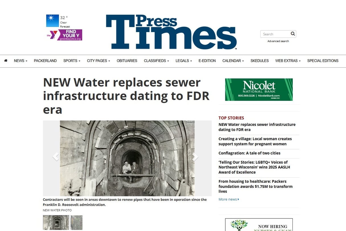 In the news: Press Times features NEW Water's Downtown Interceptors ...
