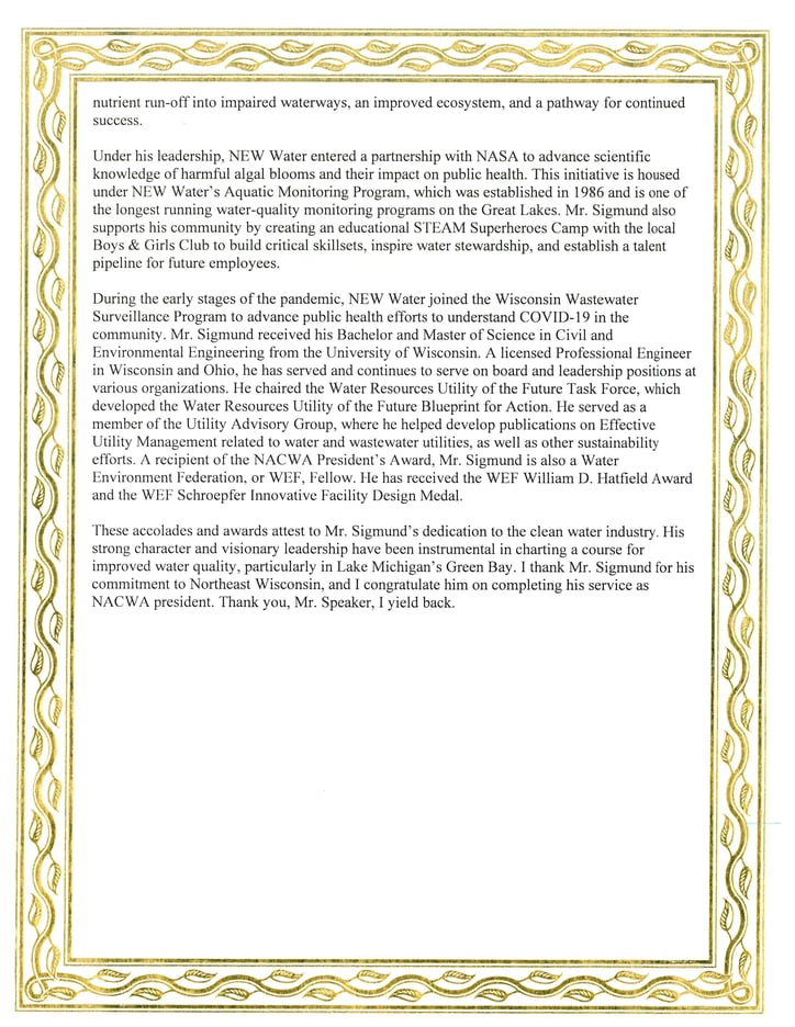 Congressional Record Presentation